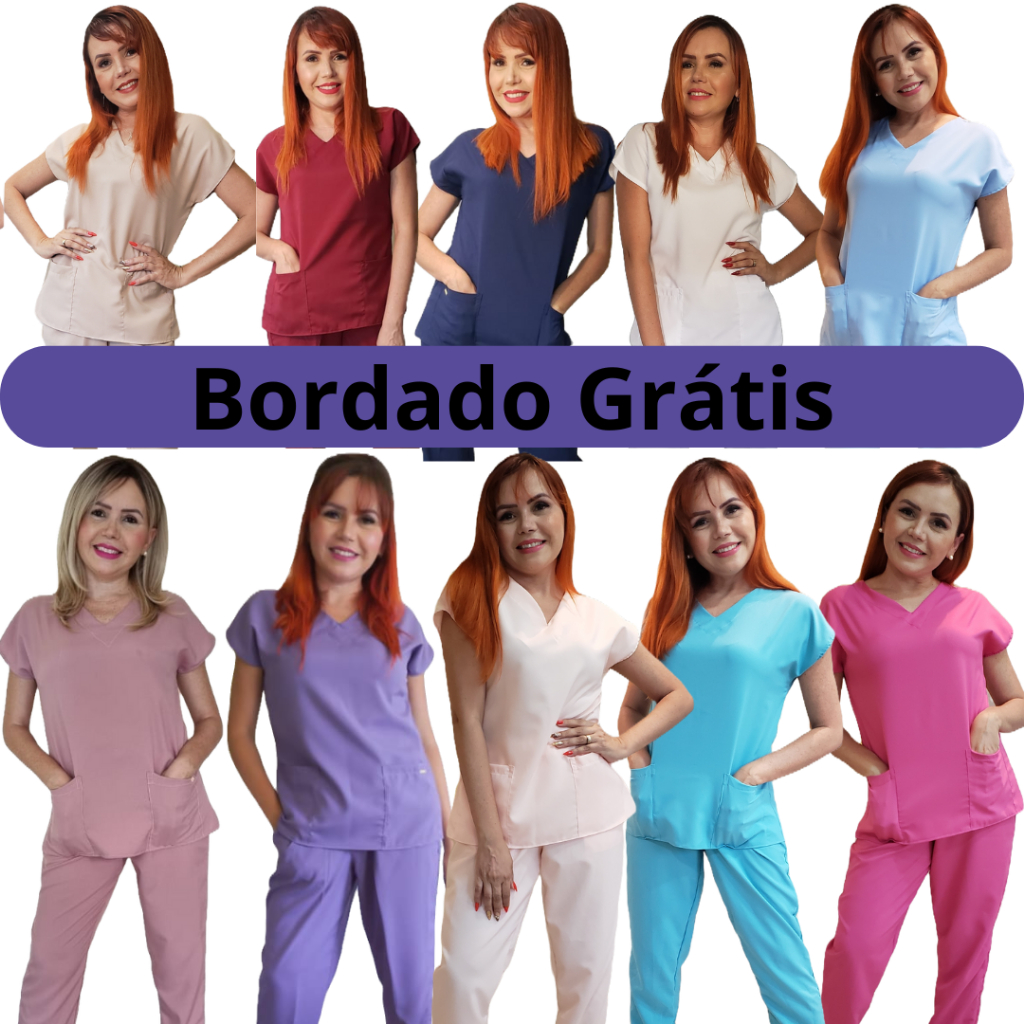 Pijama Cirúrgico Scrub Hospitalar Feminino Slim | Shopee Brasil