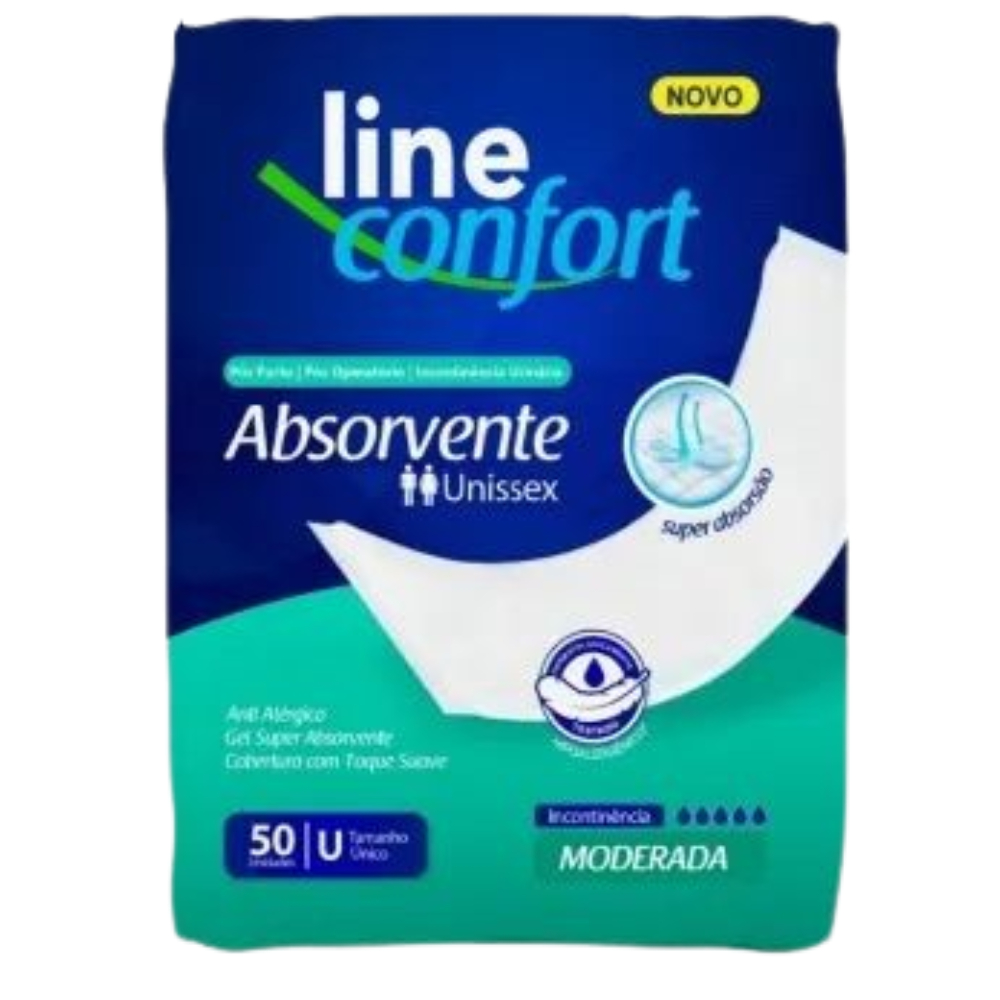 Absorvente Geriátrico Pós Operatório Pós Parto Line Confort 50 Unidades ...