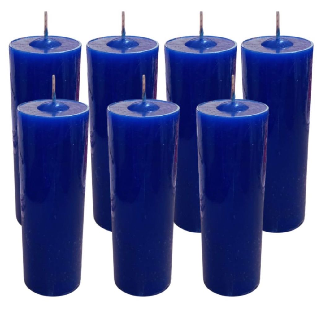 Kit 2 velas 7 dias cor azul escuro 260 gramas | Shopee Brasil