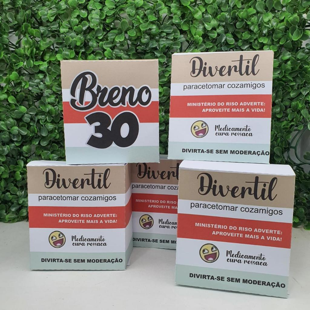 Caixa divertil paracetamal - para kit ressaca - 10 unidades | Shopee Brasil