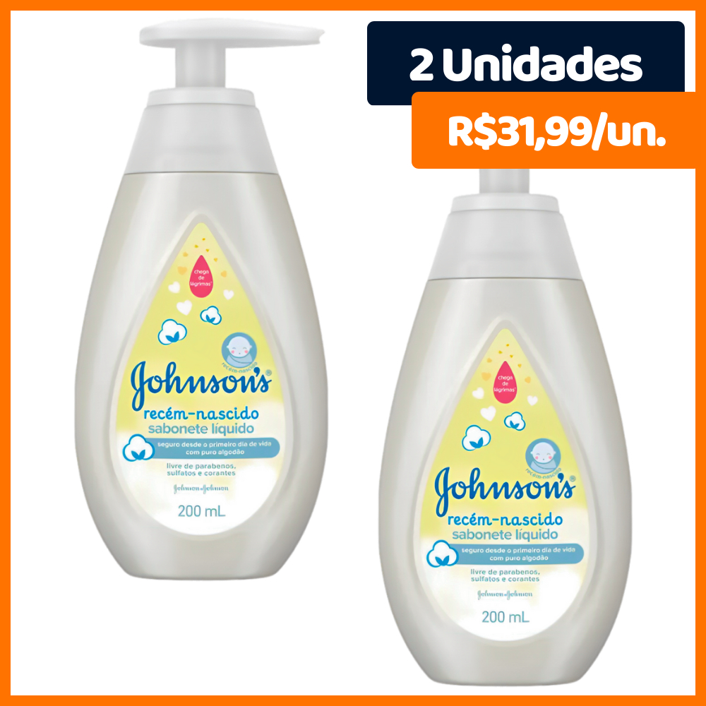 Kit Sabonete Líquido Recém Nascido Johnson's Baby RN 2 x 200ml | Shopee ...