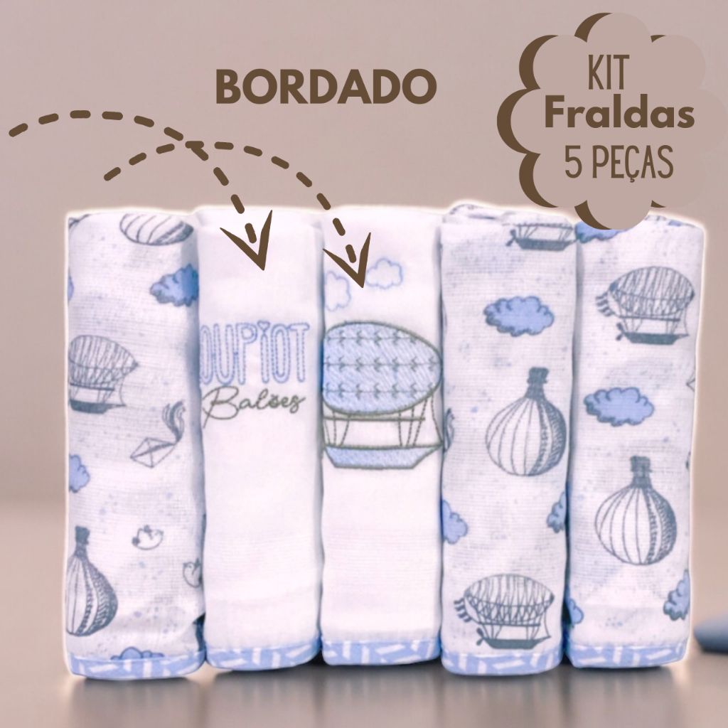 Fralda De Pano Bebê 5 Unidades 70x68cm Com Bainha 100% Algodão Tecido ...
