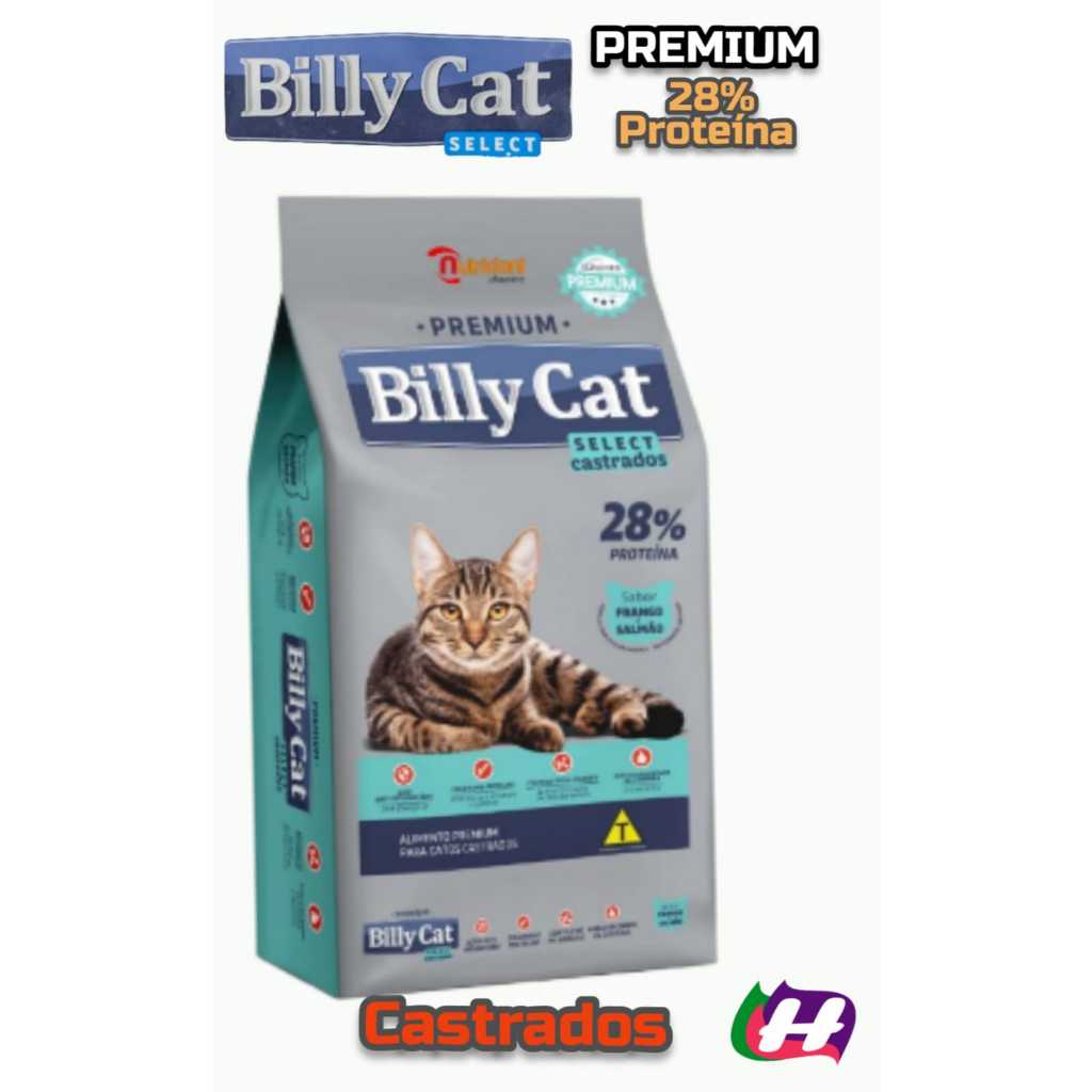 Ração Billy Cat Select Castrados Premium Frango 15kg | Shopee Brasil