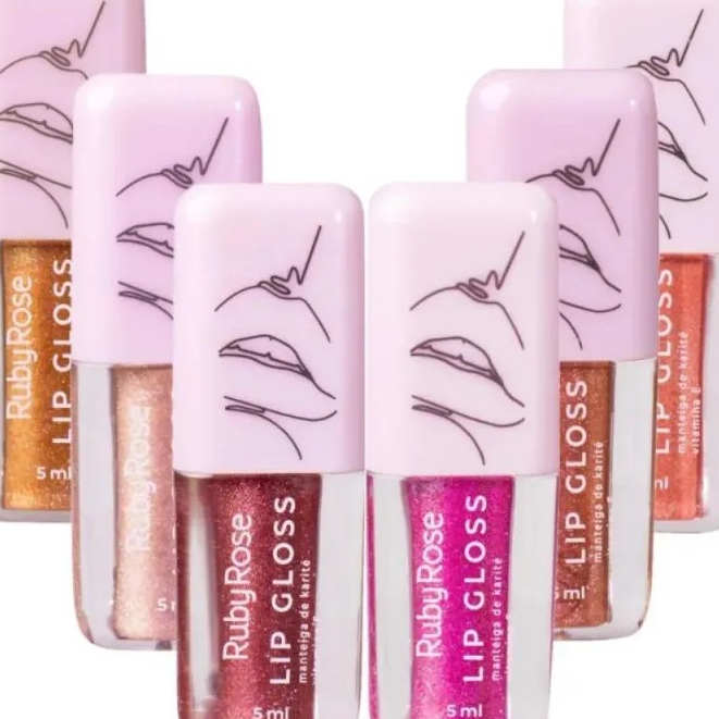 NOVO GLOSS LABIAL RUBY ROSE COM BLILHO INTENSO,SUPER HIDRATANTE COR FIREFLY. | Shopee Brasil