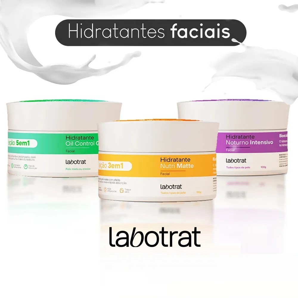 Labotrat Kit Hidratante Facial 100g (Nutri Matte, Oil Control Gel e ...