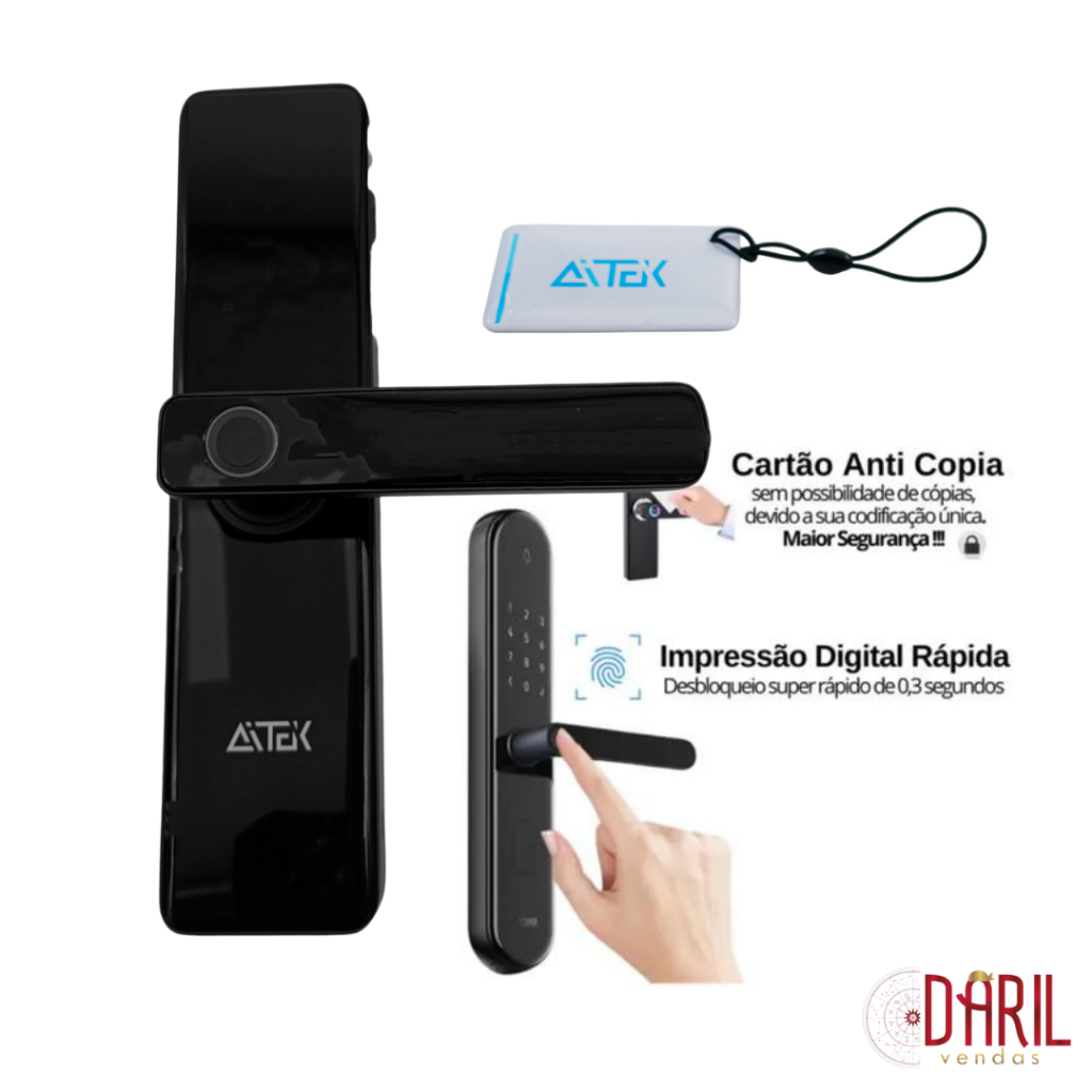 Fechadura Biométrica Eletronica Digital Touch Card Senha BBG SMART LOCK - Aitek Original ...