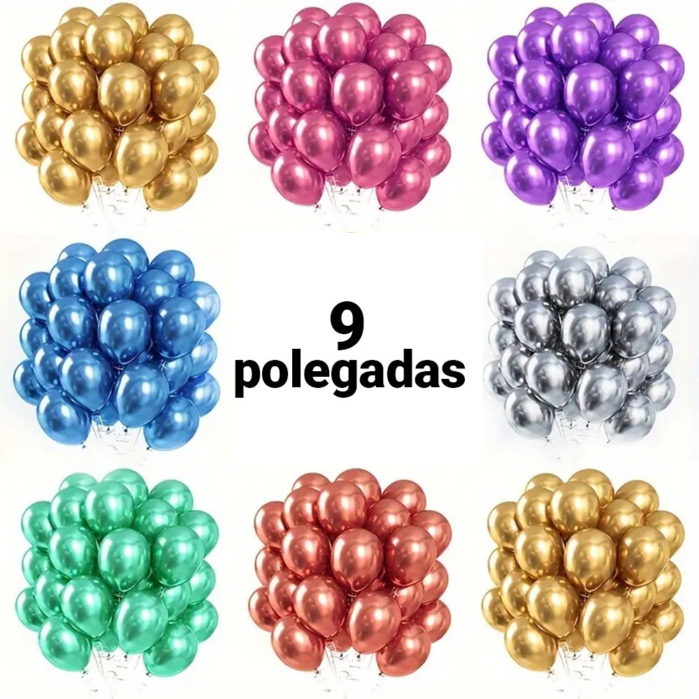 Balão Bexiga Metalizado 9 Polegadas Diversas Cores Balao Premium ...