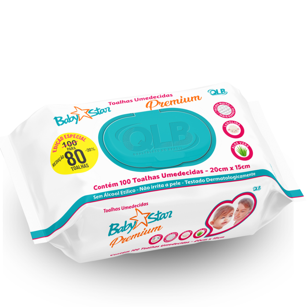 LENÇO/TOALHA UMEDECIDA BABY STAR PREMIUM CAIXA c/ 12 UN | Shopee Brasil