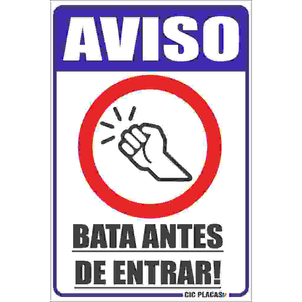 Placa Bater Antes De Entrar 20x30cm | Shopee Brasil