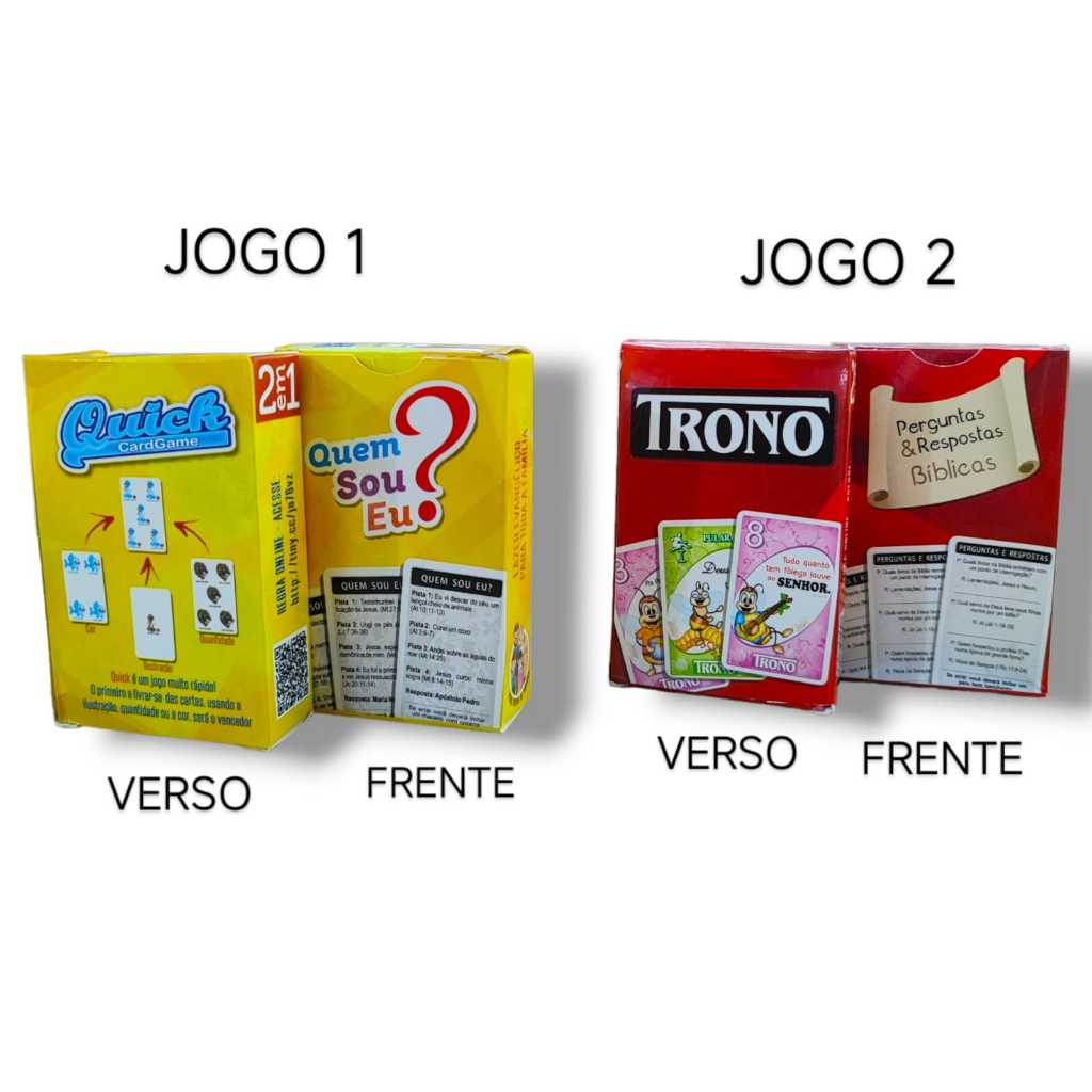KIT JOGO DE CARTAS 2 EM 1 - JOGO 1 Quem Sou Eu? + Quick CardGame - JOGO ...