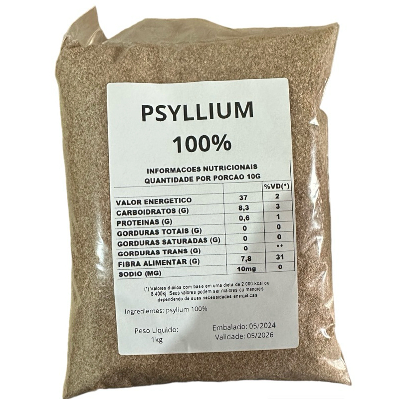 Psyllium Husk 100% 1kg | Shopee Brasil