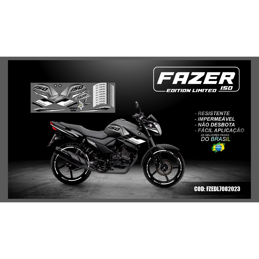 KIT FAIXAS ADESIVAS FAZER 150 EDITION LIMITED (CÓD: FZEDL7082023 ...