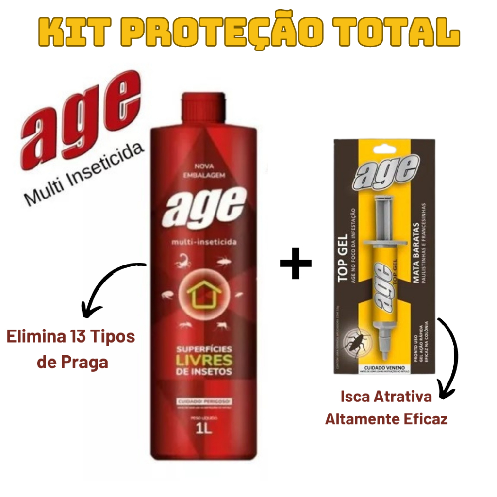 Kit Proteção Total Age Remédio para Pulgas Carrapatos Mata Mosca ...