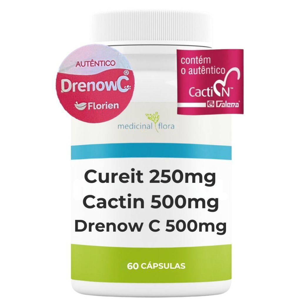Cureit 250mg + Cactin 500mg + Drenow C 500mg Com Selo de Autenticidade ...