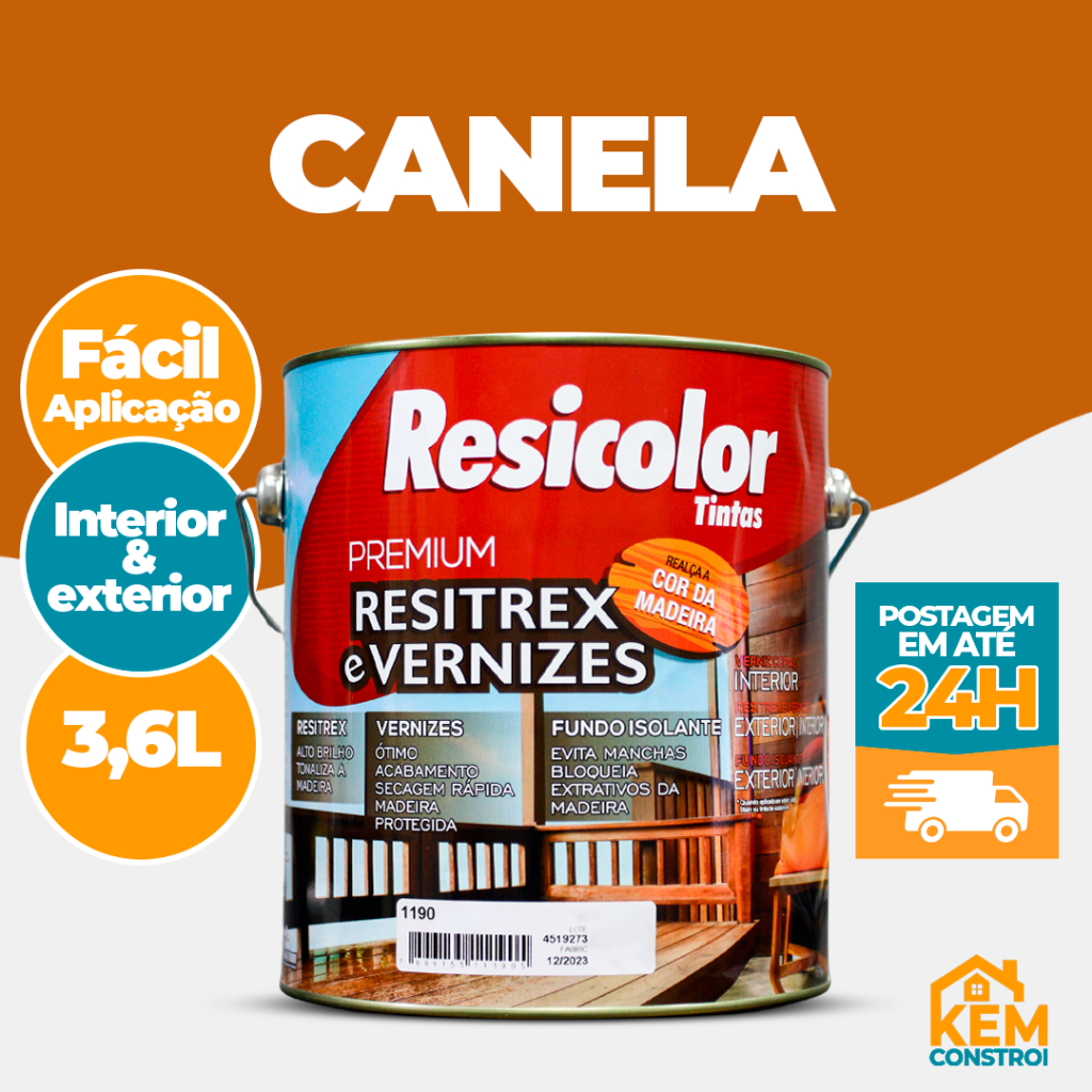 Verniz Proteção para Madeira Brilhante Tingidor Resitrex Galão Cor ...