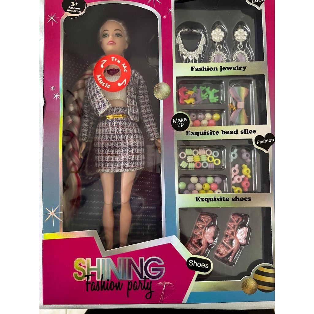BONECA TIPO BARBIE SHINING Kit Para Montar Pulseiras de Miçangas ...