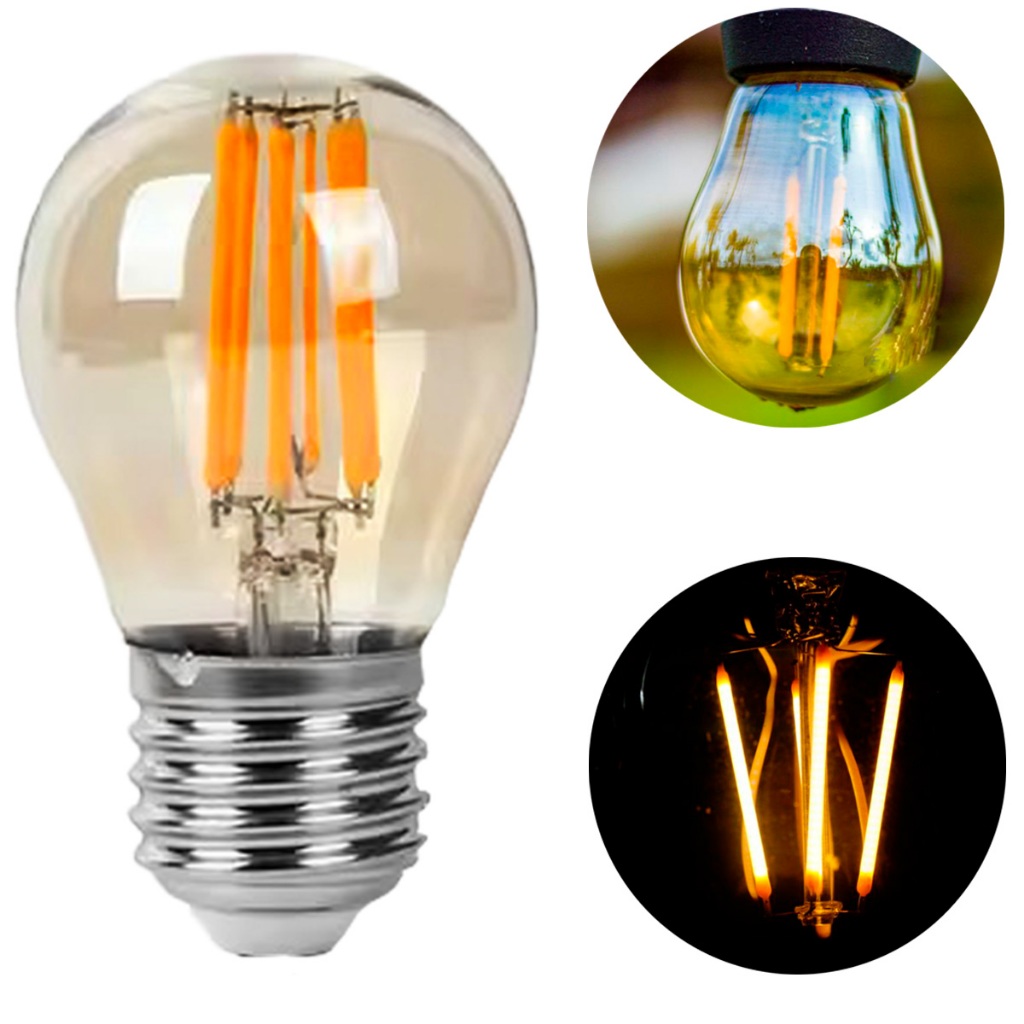 Lâmpada Filamento De Led Bulbo G45 Bolinha Vintage Retro E27 Decorativo ...