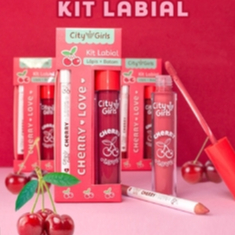 Kit Labial (Lápis labial + Batom Cherry Love city girls) | Shopee Brasil