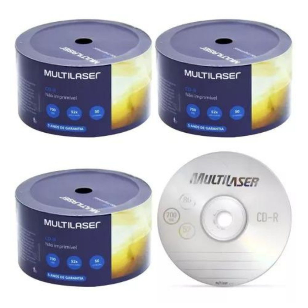 100 Cd-r Multilaser 700mb 80min 52x Logo -Original | Shopee Brasil