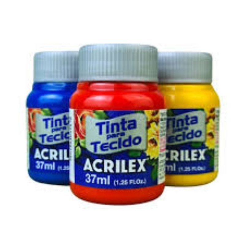 kit 3 un Tinta tecido fosca 37ml acrilex. escolha a cor. | Shopee Brasil