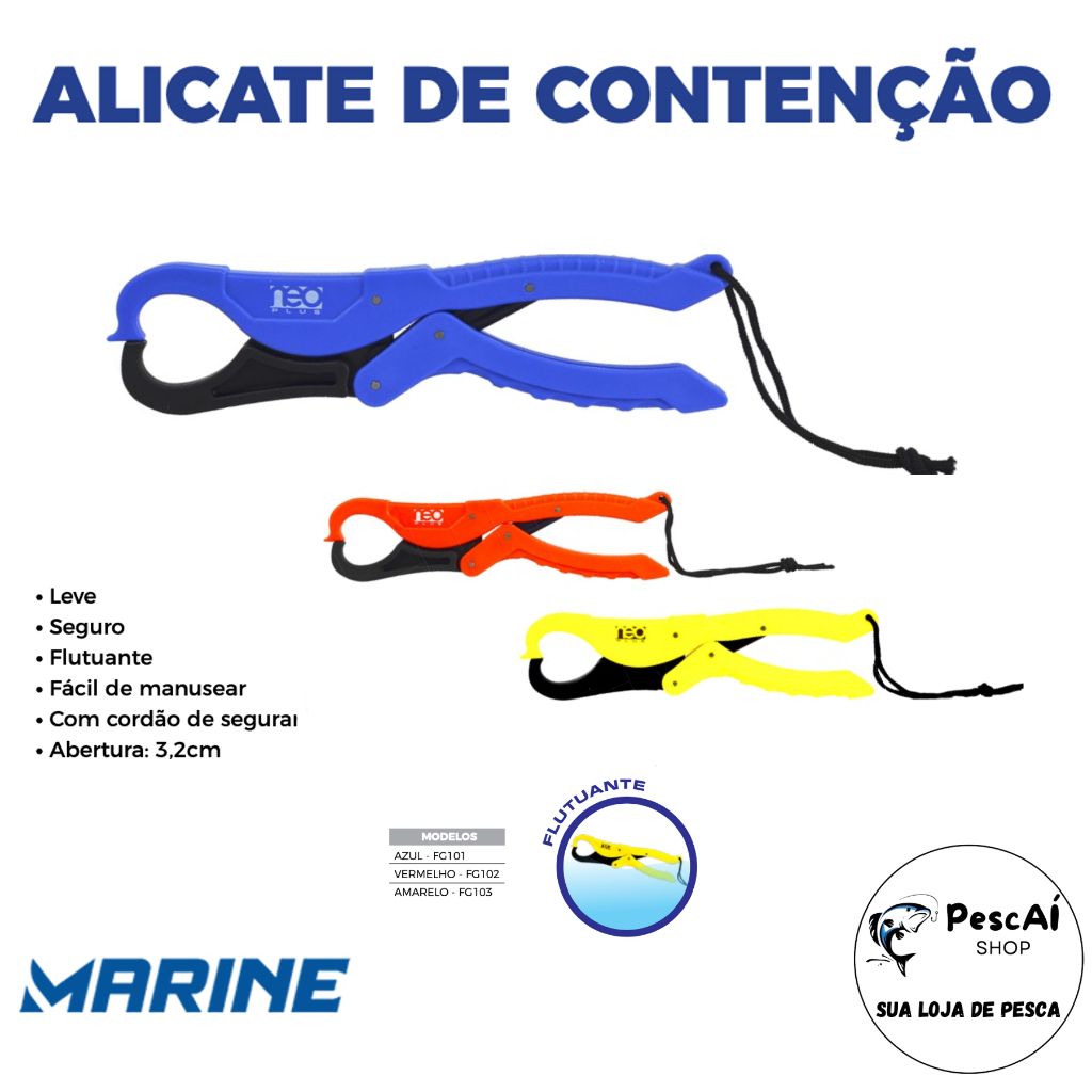 Alicate de Contenção - Marine Sports - Pega Peixe - Tucunaré - 21 cm ...