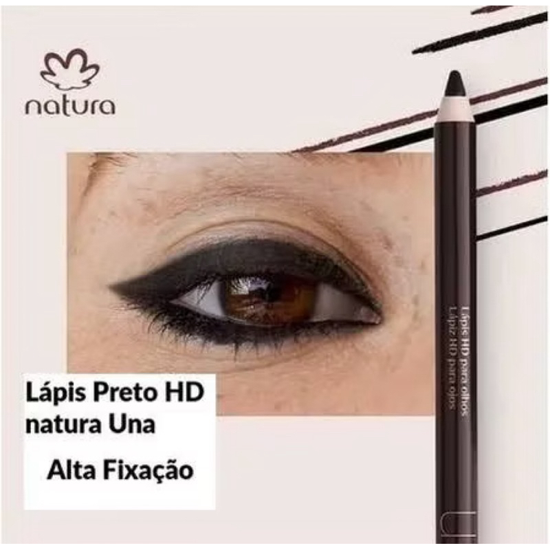 Natura Una Lápis HD Para Olhos Longa Duração Preto | Shopee Brasil