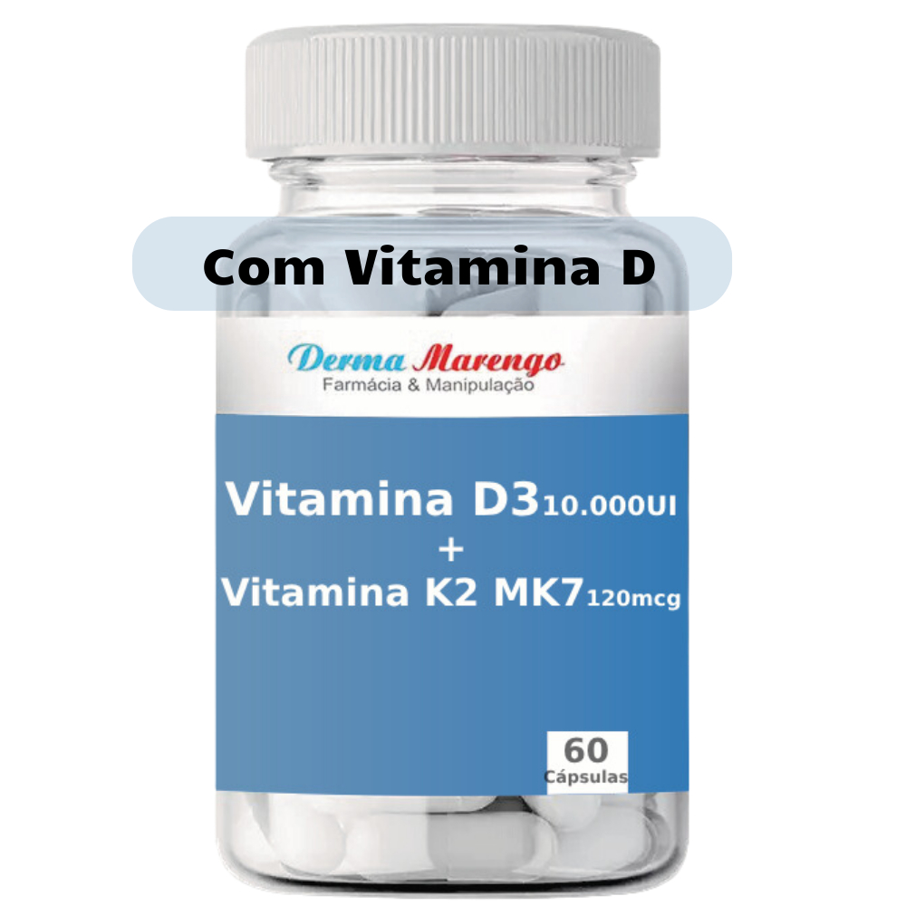 Vitamina D3 10000ui com Vitamina K2 MK7 120mcg - 60 Cápsulas - DrogaMarengo | Shopee Brasil