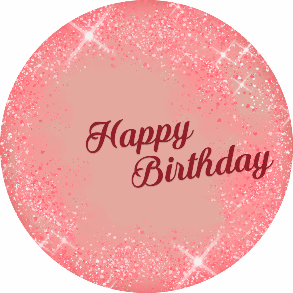 Painel Redondo tecido sublimado 50x50 Festa Happy Birthday Rosa ...