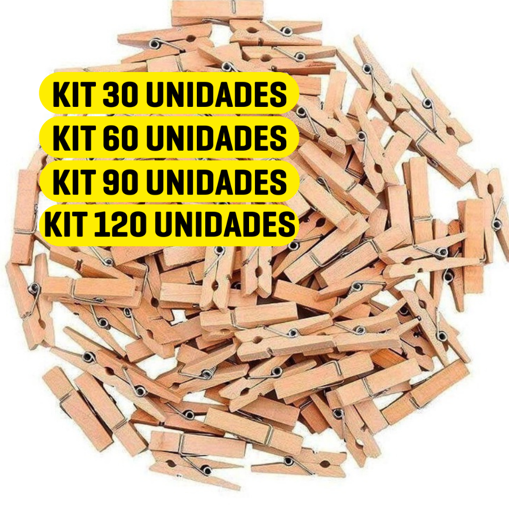Kit 120 Mini Prendedor Para Fotos Pregador Prendedor Madeira 2,5Cm Em ...