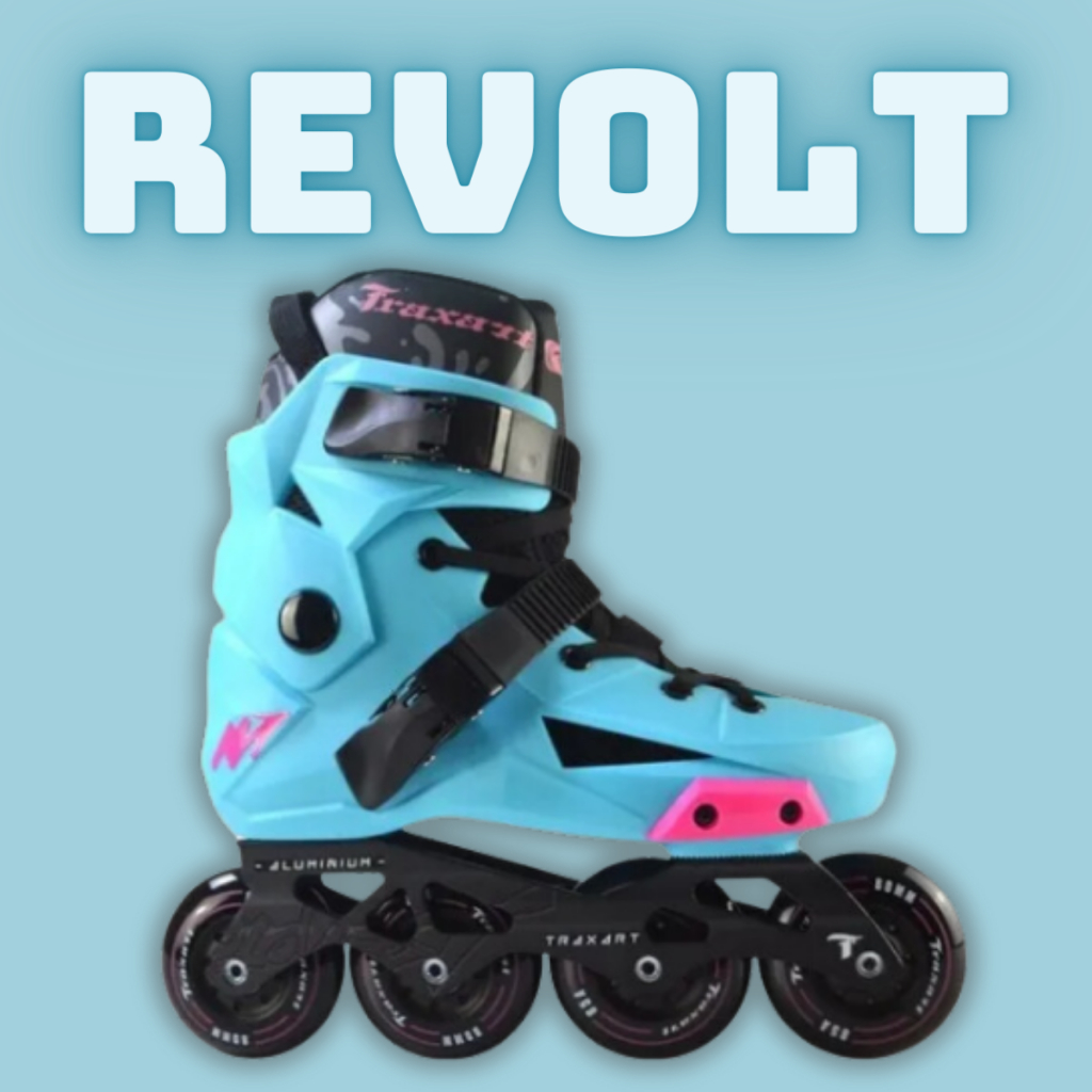 Patins Inline Hardboot Roller Urban Freestyle Traxart Revolt Azul 80MM ...
