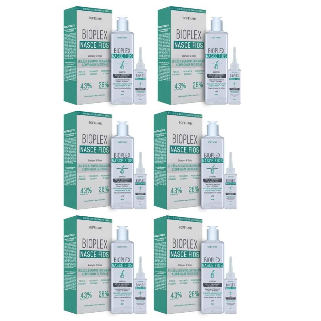 Kit Bioplex Nasce Fios - Shampoo e Tônico capilar 6 Unidades | Shopee ...