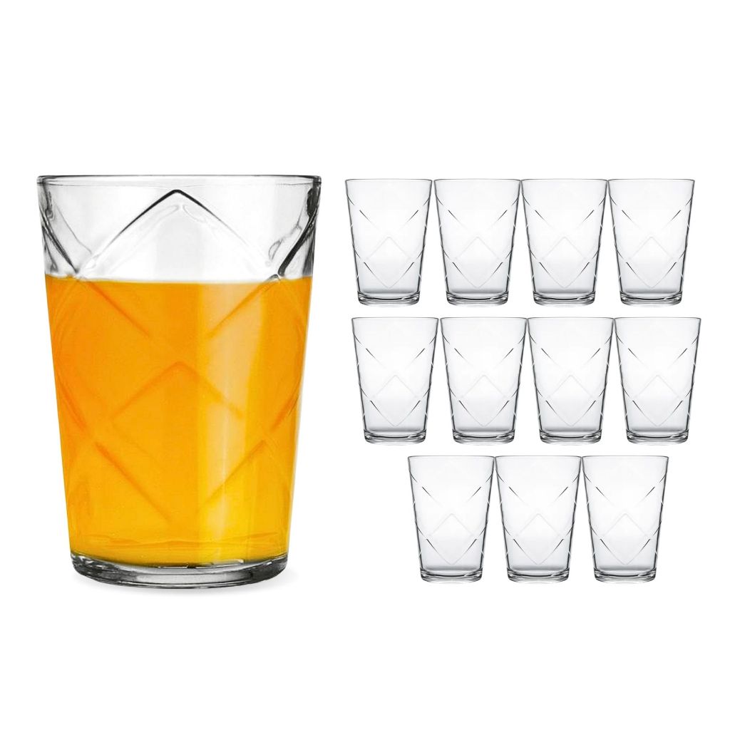 Jogo Kit 12 Copos Em Vidro Grosso 265ml Drink Refrigerante Suco Nadir Mesa Posta Restaurante ...