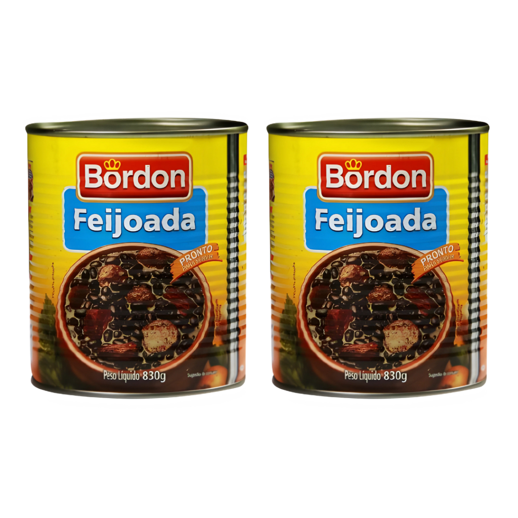 2 Feijoada Pronta Bordon Lata 830g | Shopee Brasil