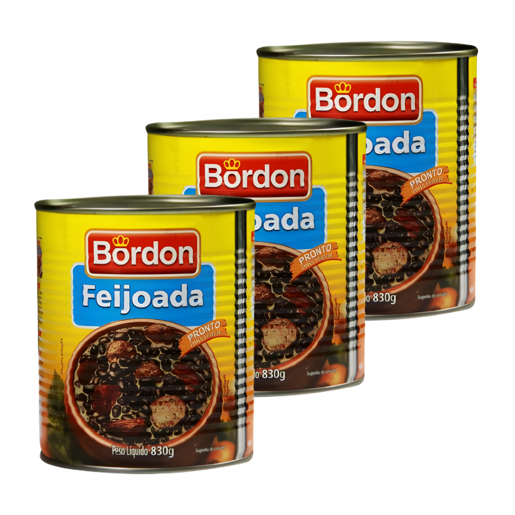 3 Feijoada Pronta Bordon Lata 830g | Shopee Brasil
