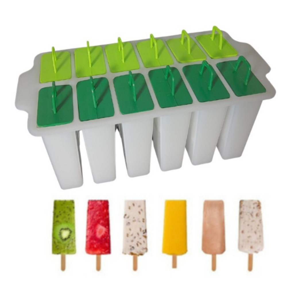 Forma Picolé Sorvete Caseiro 12 Cavidades Palito Reutilizável | Shopee ...