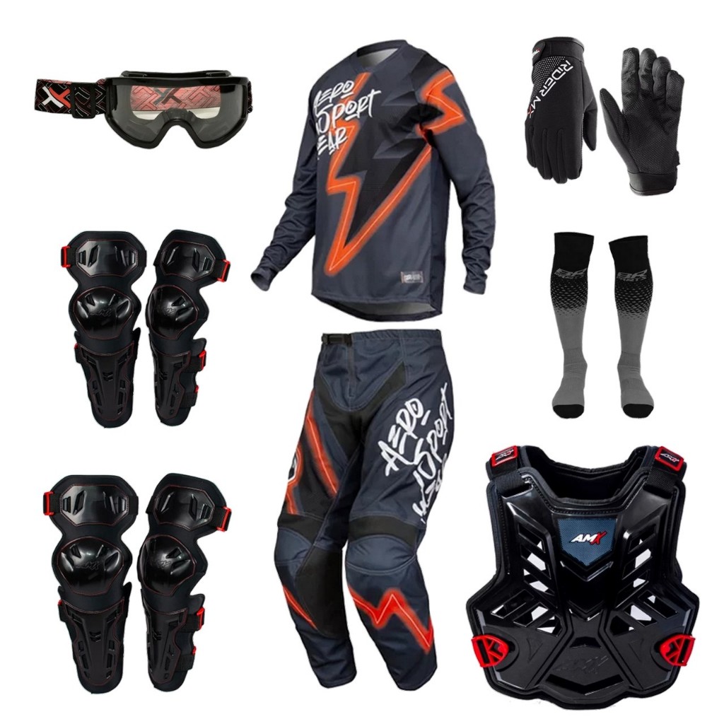 KIT EQUIPAMENTO ASW AMX MOTOCROSS TRILHA ENDURO | Shopee Brasil