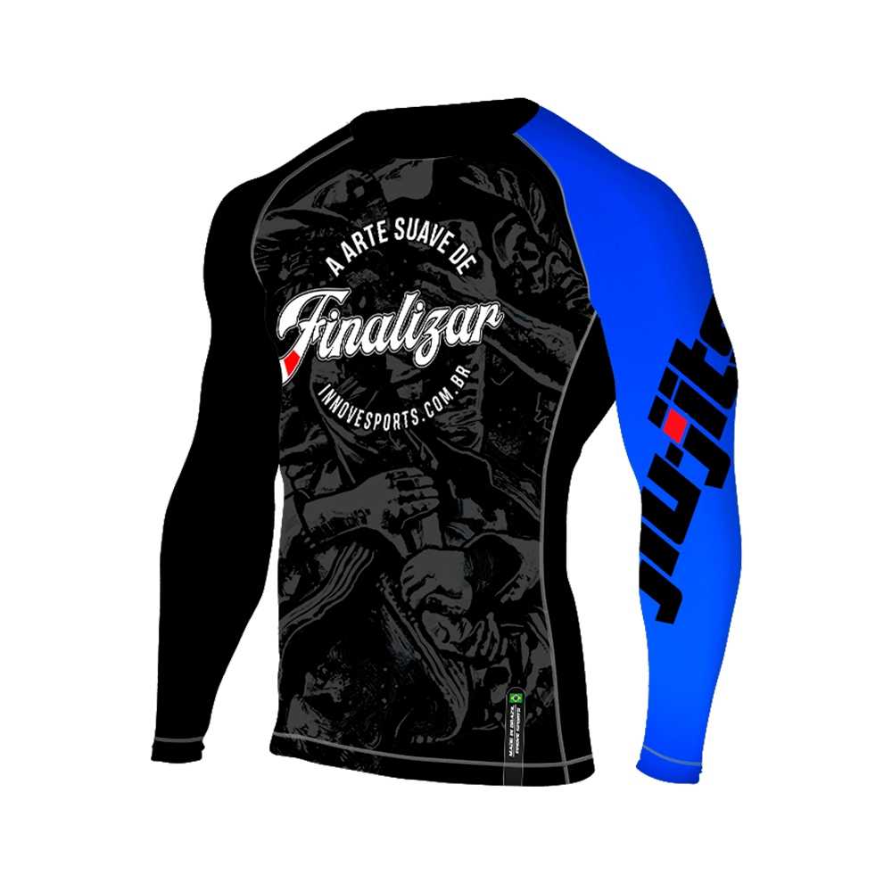 Rash Guard Manga Longa Jiu-jitsu A Arte Suave De Finalizar Azul ...