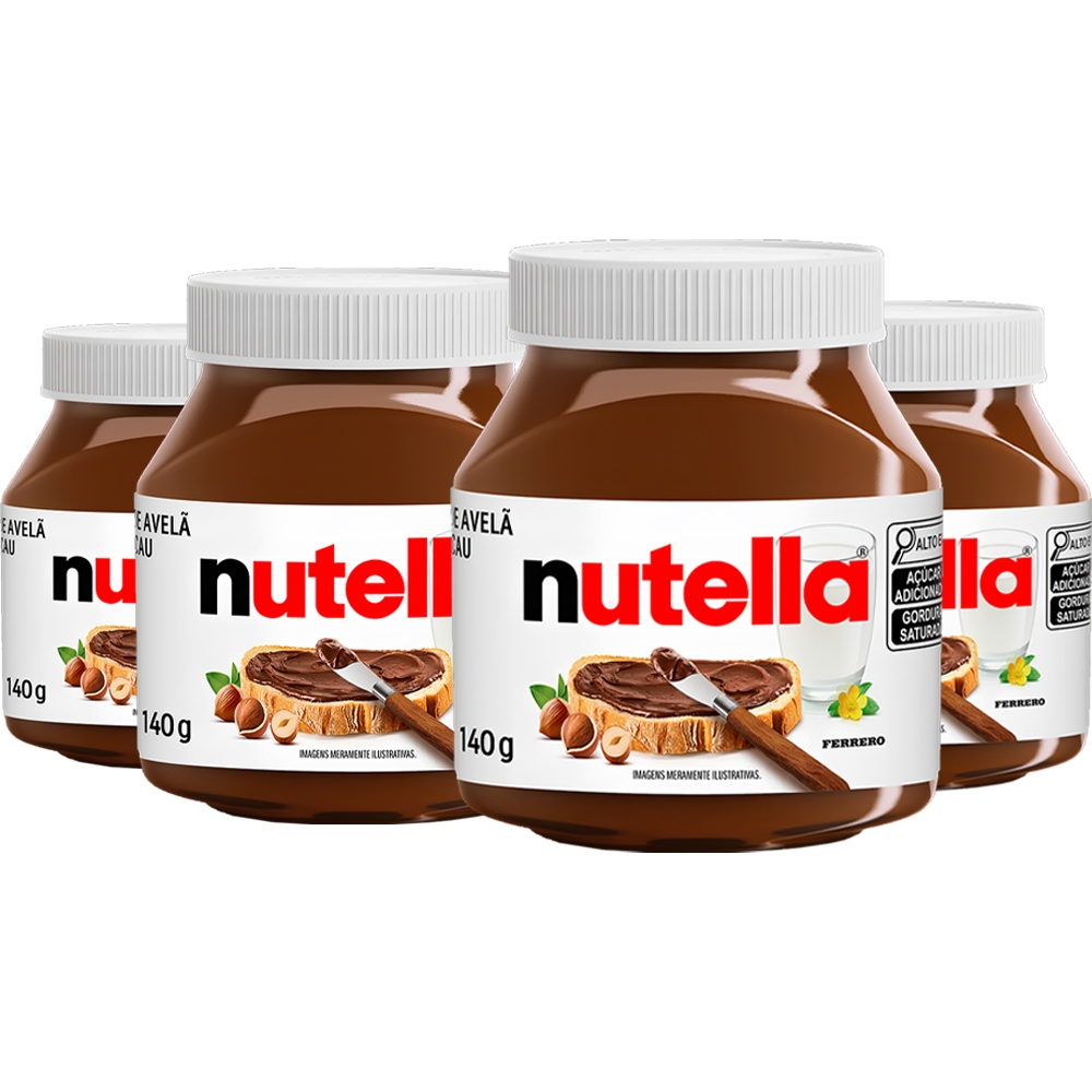 Kit 4 Nutella Creme de Avelã Pote 140g Ferrero | Shopee Brasil