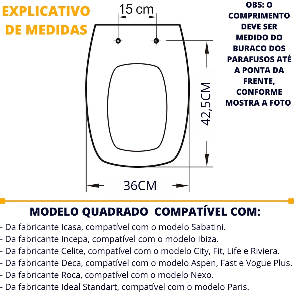 Assento Sanitário Almofadado Multi Tampa Vaso Retangular Icasa Sabatini ...
