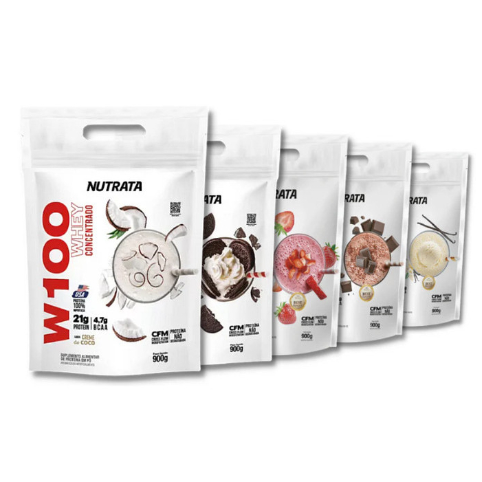 Whey Protein Concentrado W100 Refil 900g Nutrata | Shopee Brasil