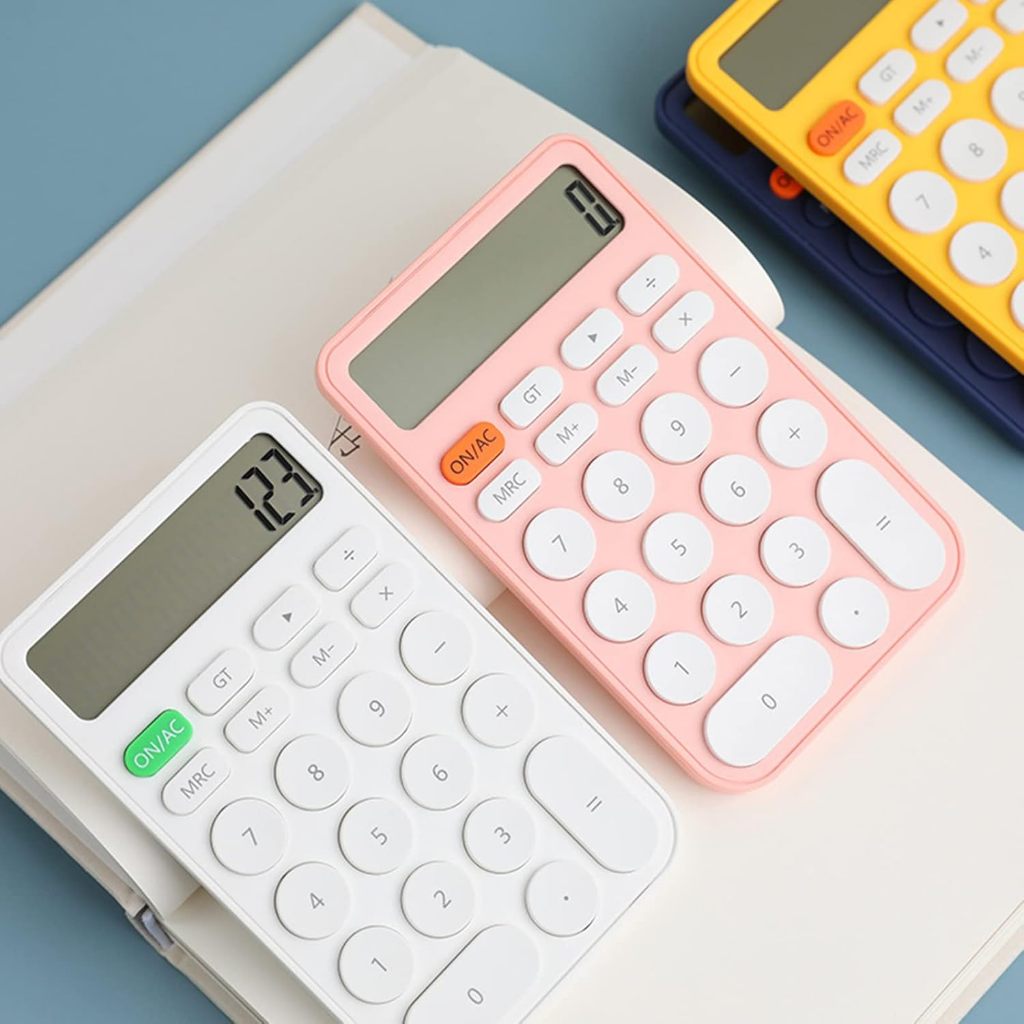 Calculadora de mesa de 12 dígitos com visor LCD grande botão sensível calculadora eletrônica ...