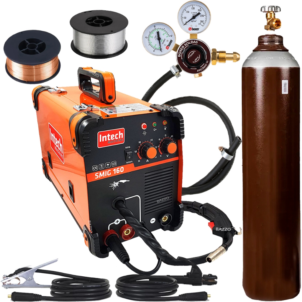 Kit Soldador Maquina Solda Inversora Multiprocesso Mig 160 Tig Mma ...
