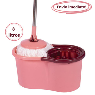 Mop Rosa Mor Rodo Esfregão Giratório Com Balde Centrífuga Pocket Mopi ...