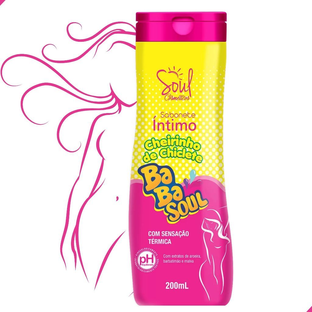 Sabonete Íntimo Cheirinho de Chiclete Babasoul 200ml PH equilibrado com ...