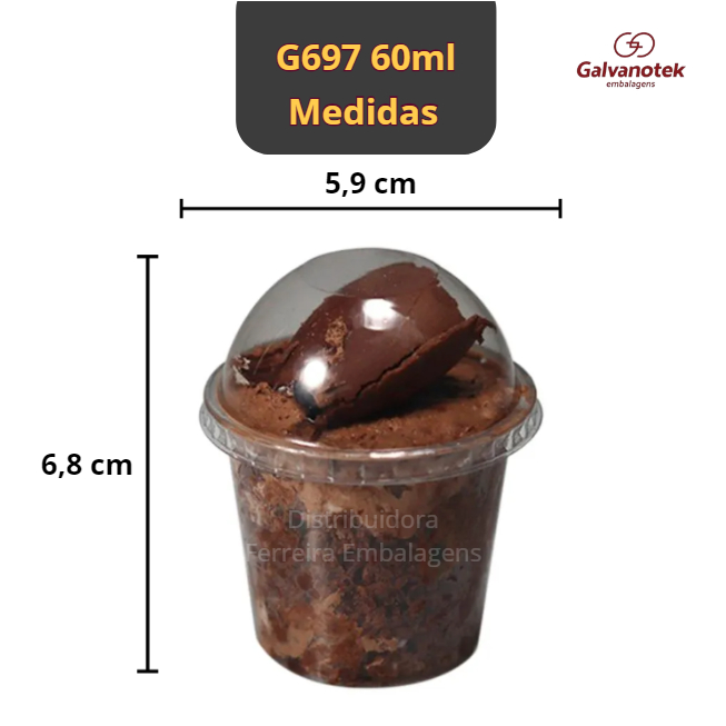 100 Mini Copo Bolha / Pote com Tampa Bolha 60ml - G697 Galvanotek | Shopee Brasil