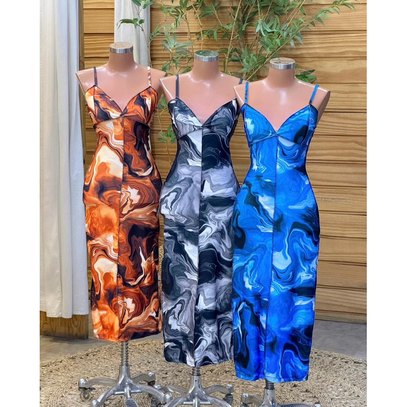 vestido midy tayday moda gringa | Shopee Brasil