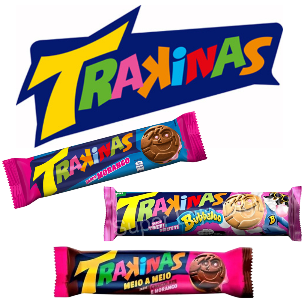 Bolacha Recheada Trakinas Biscoito Vários Sabores Kit 10 Pacotes 126g ...