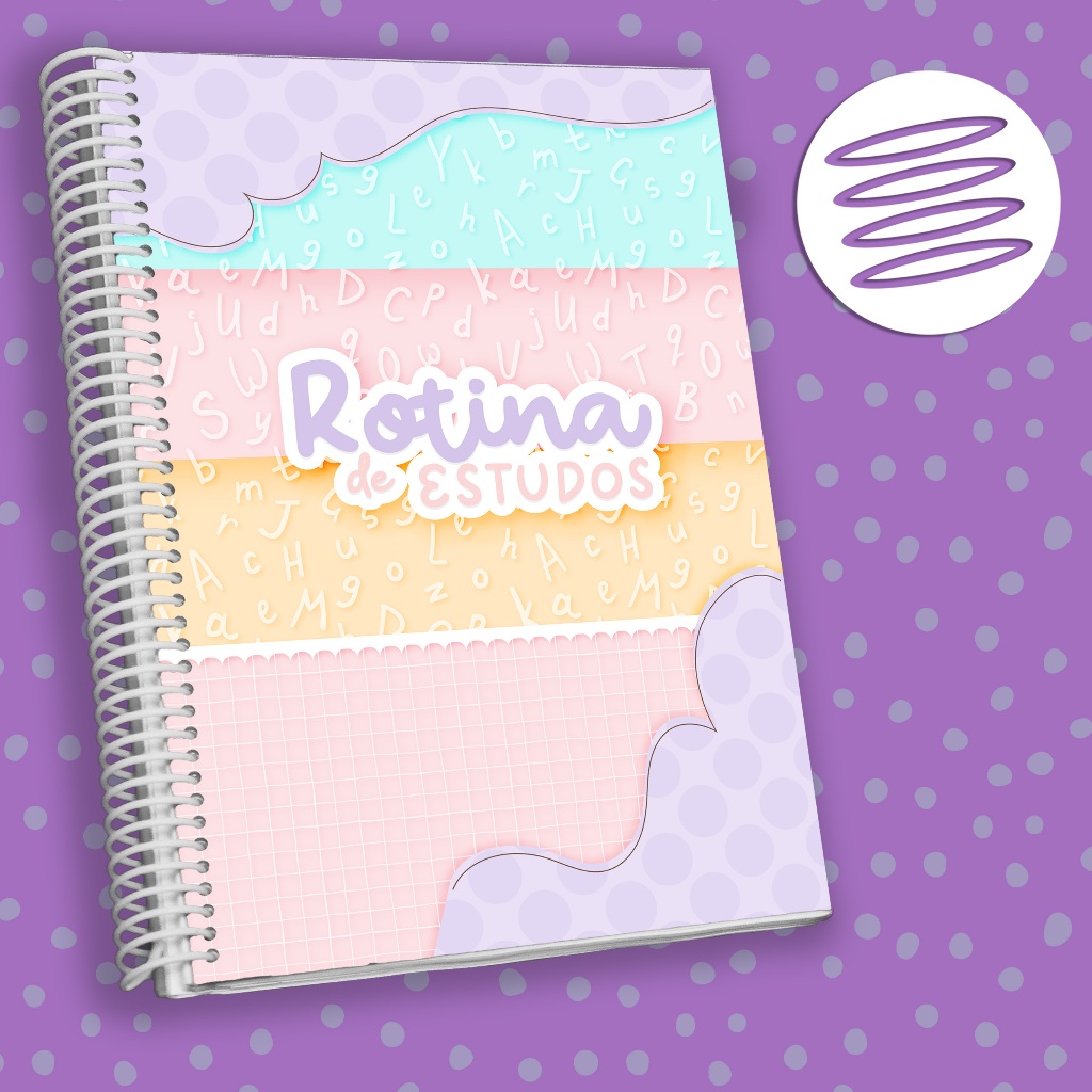 Planner de Estudos | Capa Dura Espiral A5 15x21cm | RE1 | FábriCaderno ...
