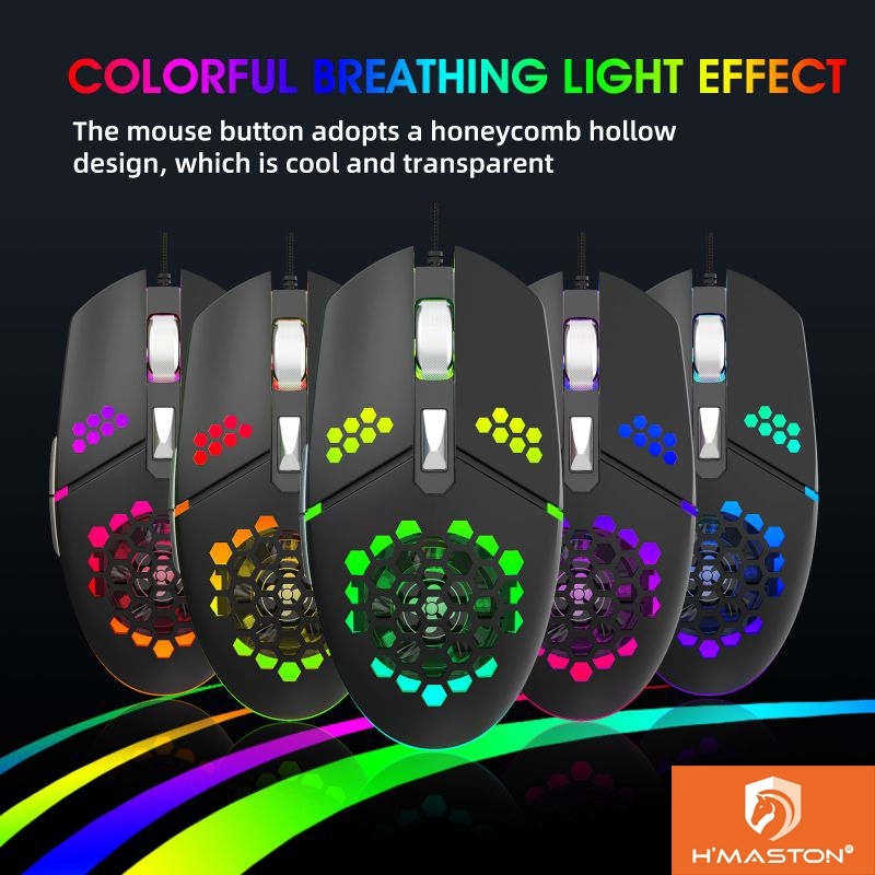 Hmaston MS02 RGB Fan Wireless Mouse Gamer 8000 DPI Programável ...