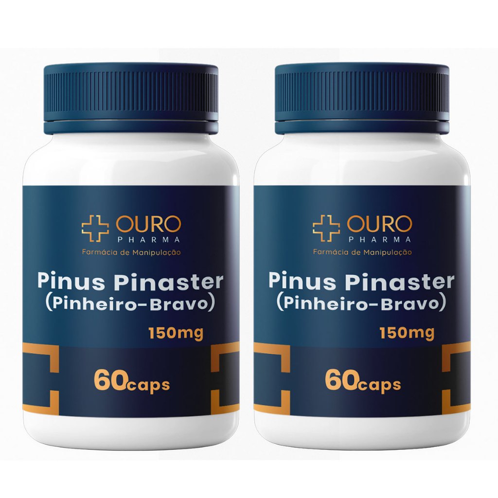 Kit Pinus Pinaster (Pinheiro-Bravo) 150mg 2 potes 60 cápsulas cada ...